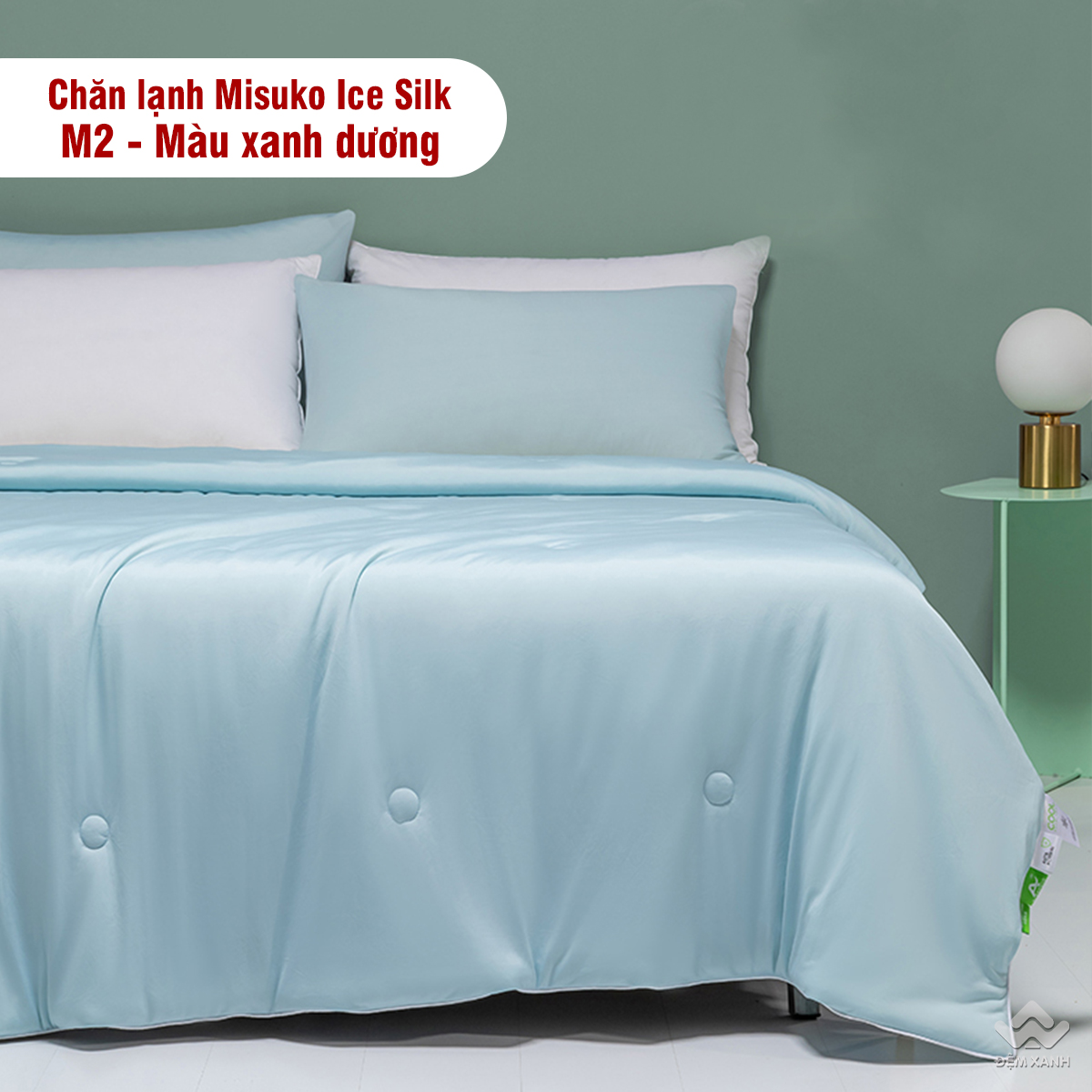 Chăn lạnh Misuko Ice Silk M2 màu xanh dương